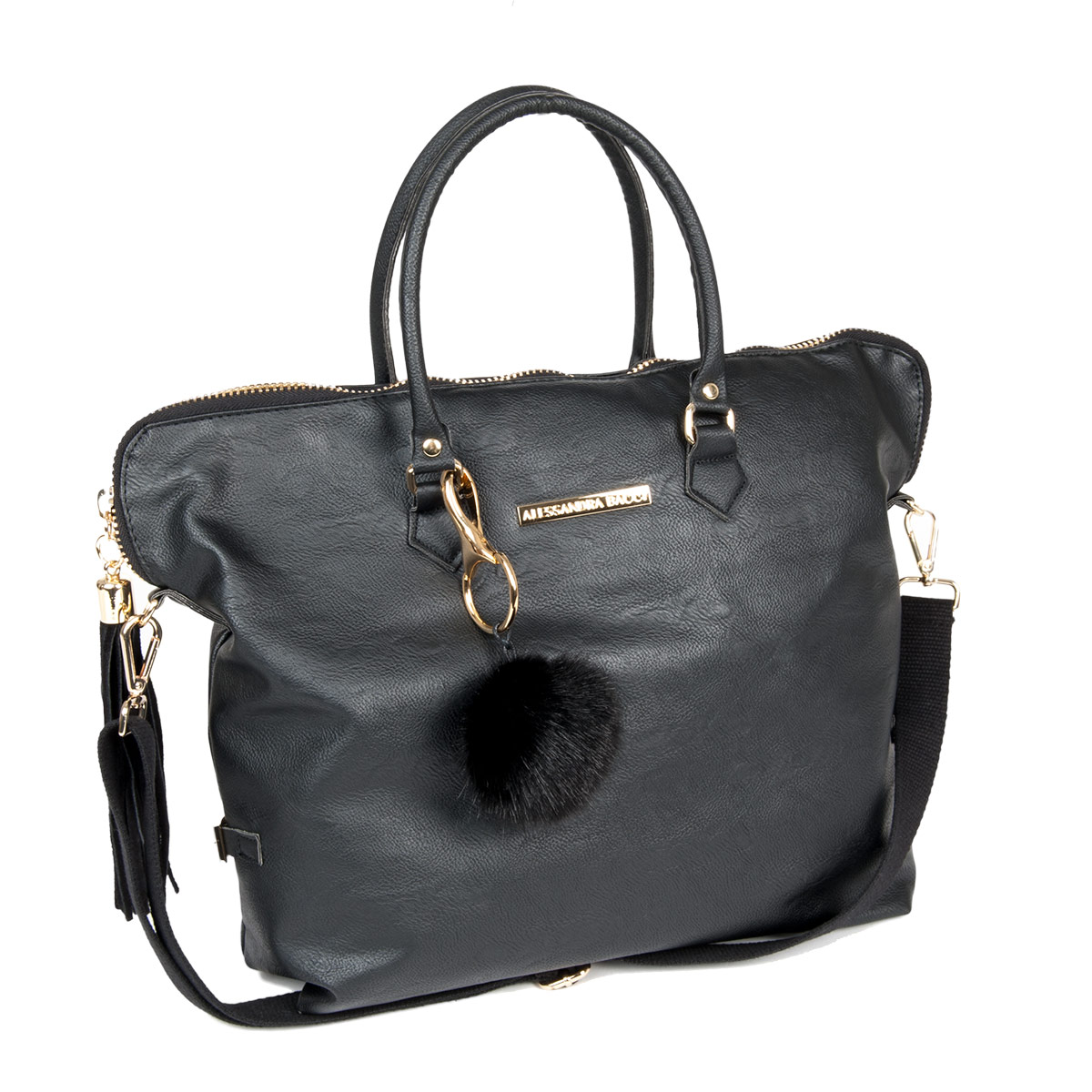 Borsa donna con decorazione pompon firmato ALESSANDRA BACCI