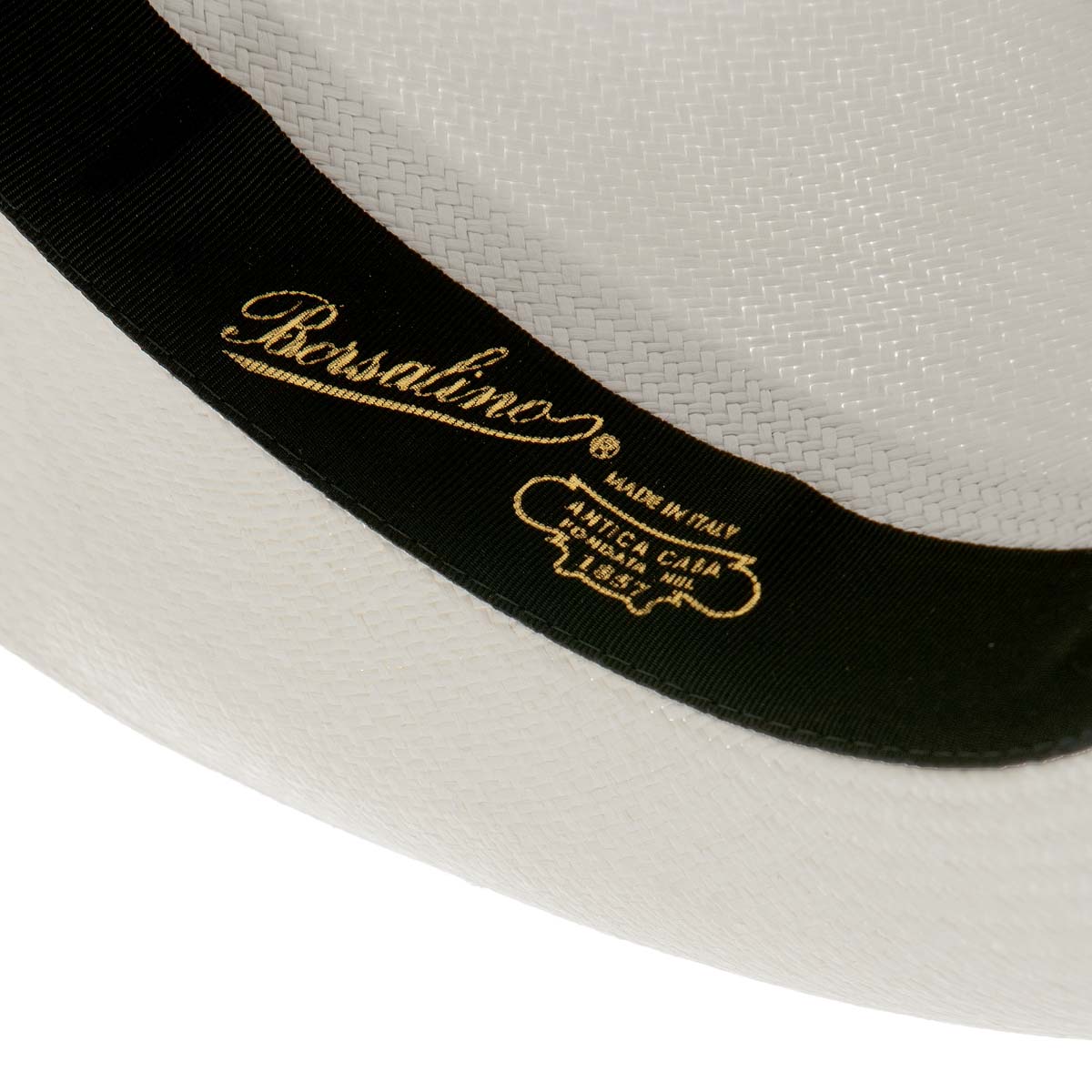 cappello Panama Borsalino, a tesa larga in bianco