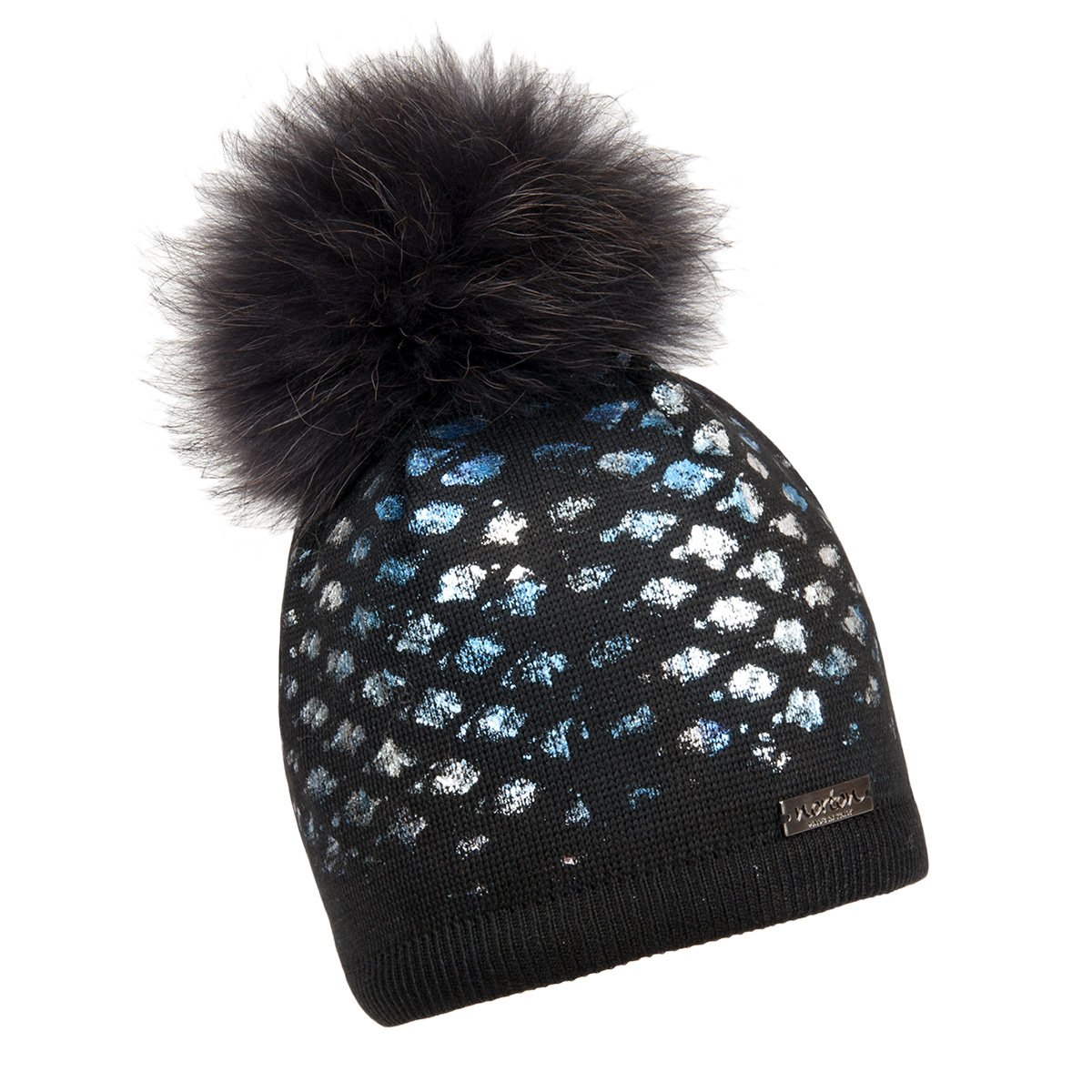 NORTON | cuffia pompon esclusiva per donna con motivo print ...