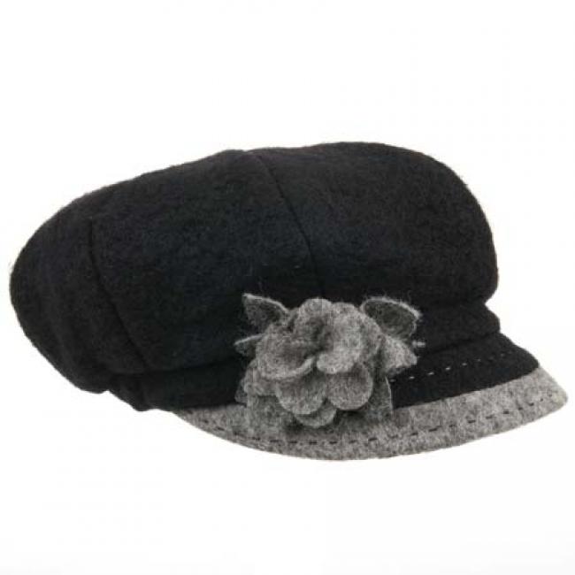 berretto Ann in lana cotta con applicazione fiore --> cappelleria ...