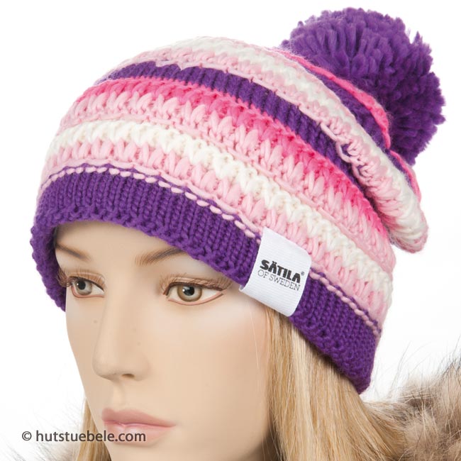 Cappello rasta lavorato a maglia colorato con pompon di lana