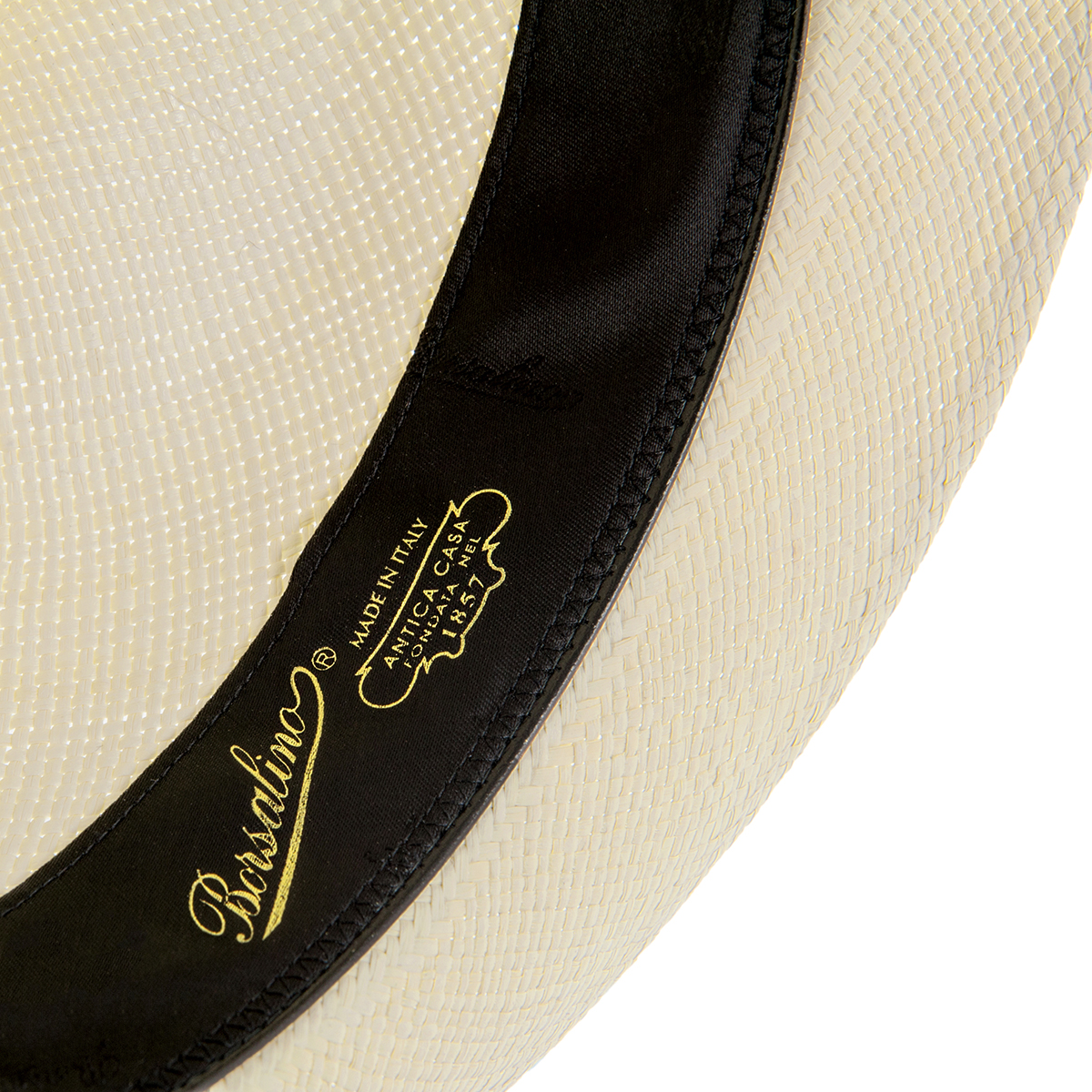 cappello Panama Quito firmato Borsalino con marocchino in seta